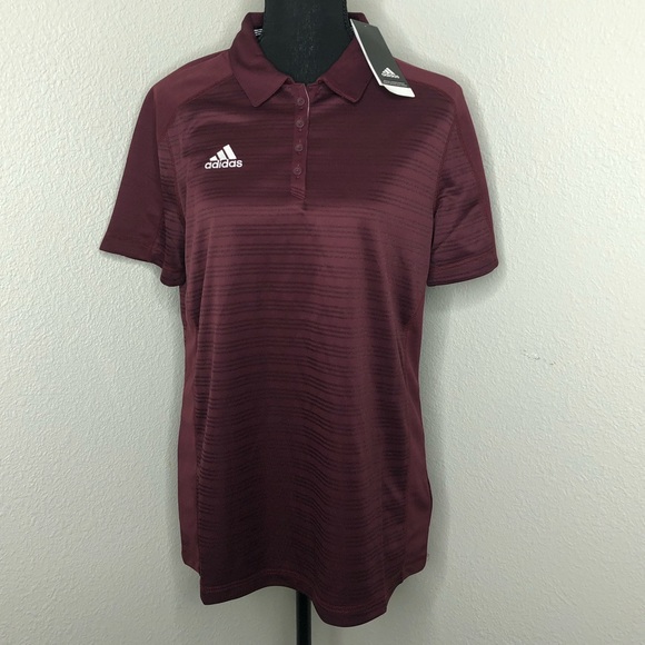 adidas | Tops | Adidas Polo Climate Plum Colored | Poshmark
